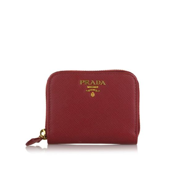 Prada | Bags | Prada Leather Zip Around Compact Wallet | Poshmark